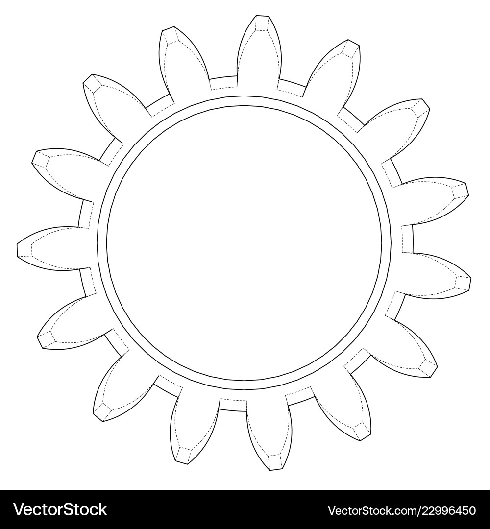 3d gear wheel rendering of Royalty Free Vector Image