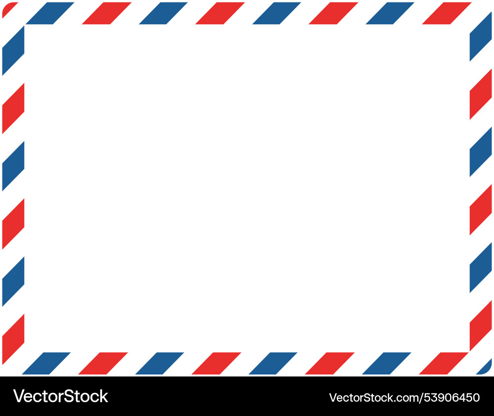 Airmail envelope frame international vintage Vector Image
