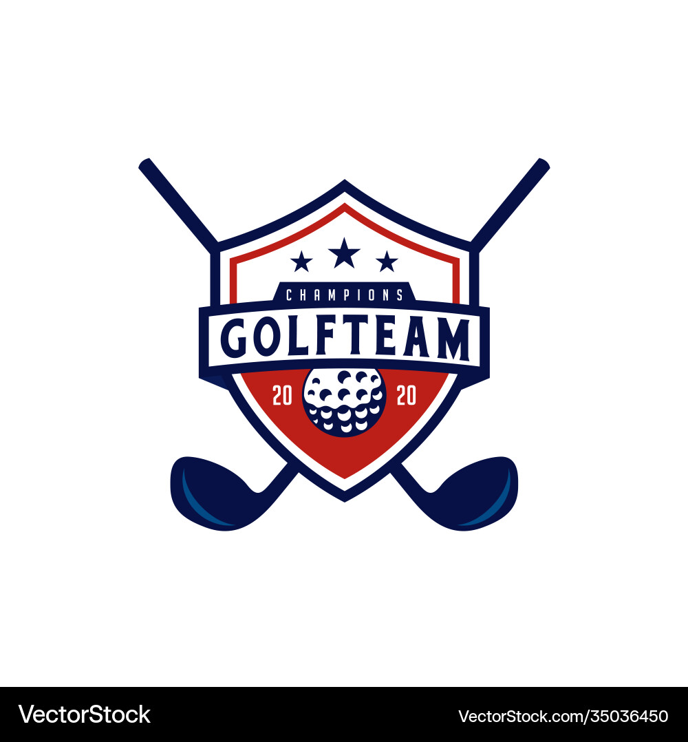 American Golf Shield Logo Royalty Free Vector Image