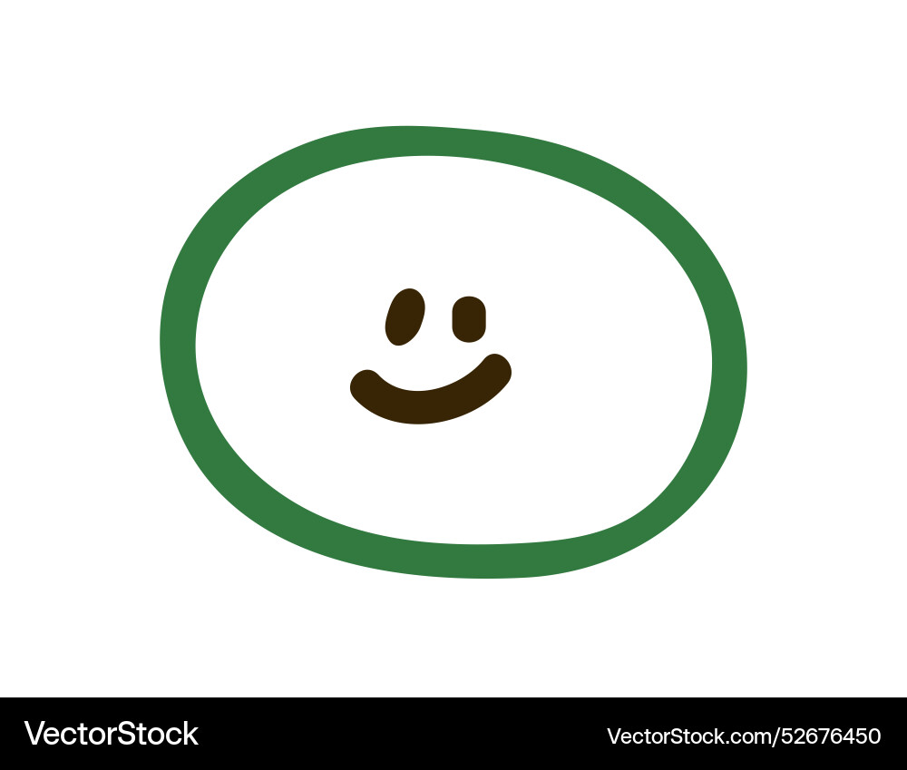 Cute doodle face smiling happy emotion cheerful Vector Image