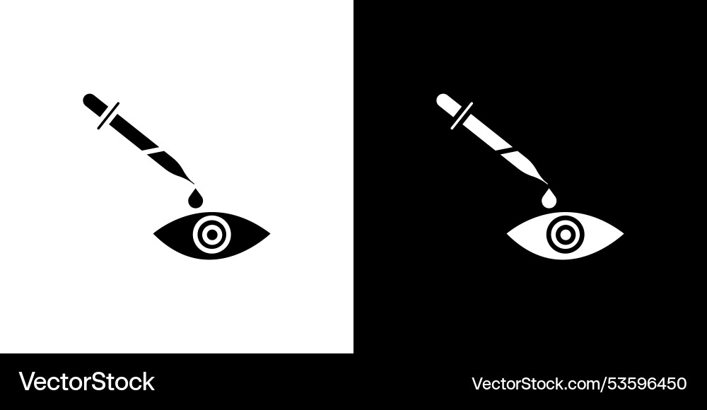 Eye drop icon isolated flat in outline Royalty Free Vector