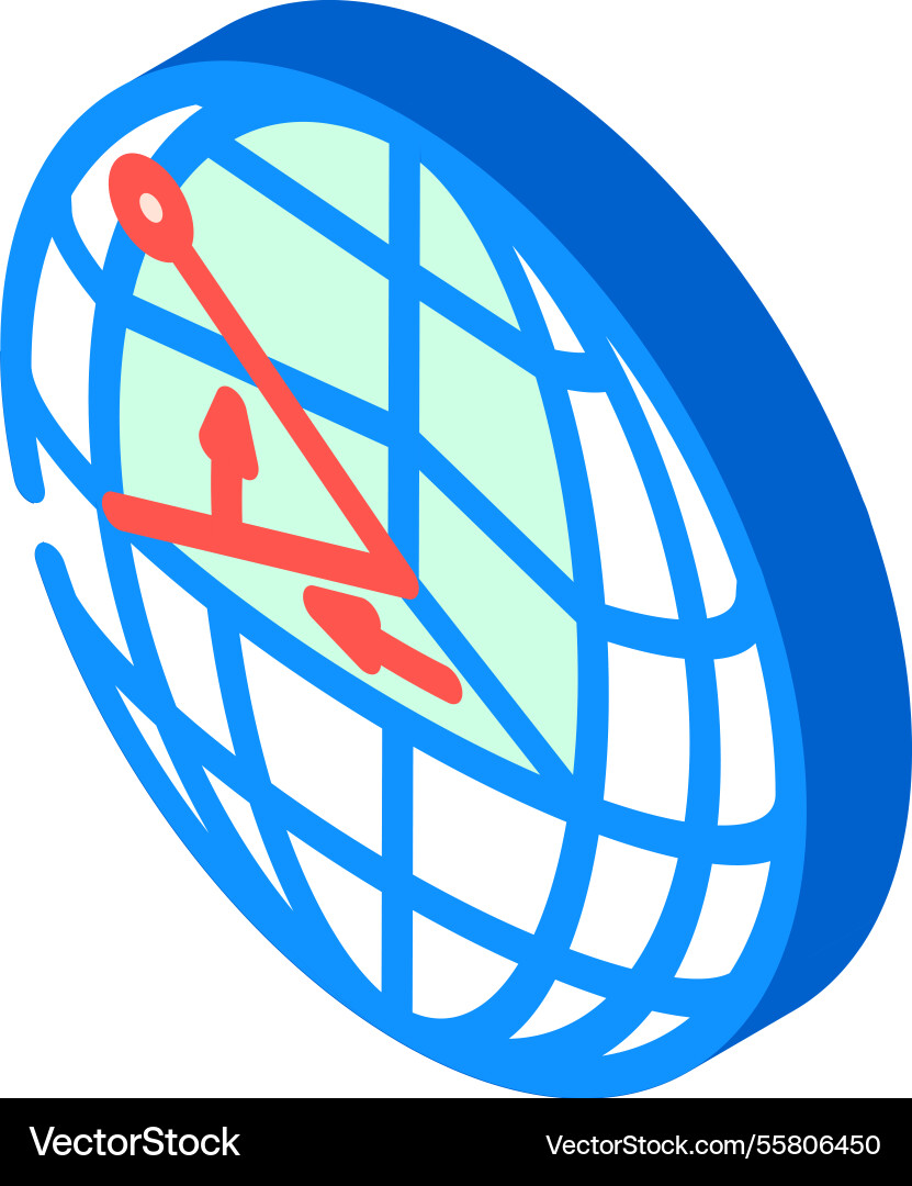Longitude and latitude lines isometric icon Vector Image