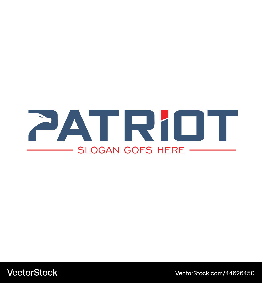 Patriot logo with eagle on letter p Royalty Free Vector