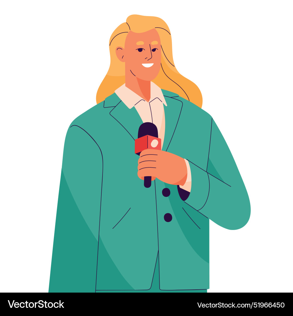 Professional journalist take interview reporter Vector Image