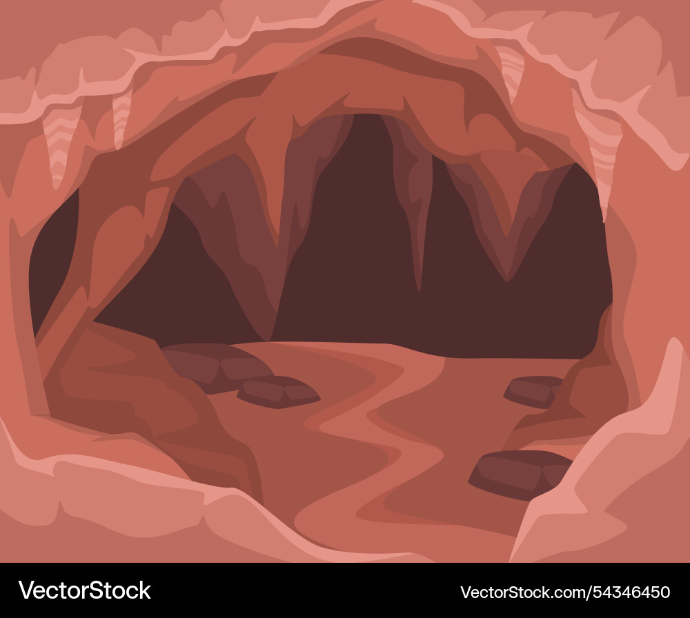 Scene inside cave natural panorama and landscape Vector Image