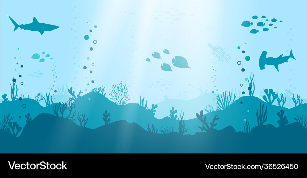 Underwater Ocean Scene Royalty Free Vector Image