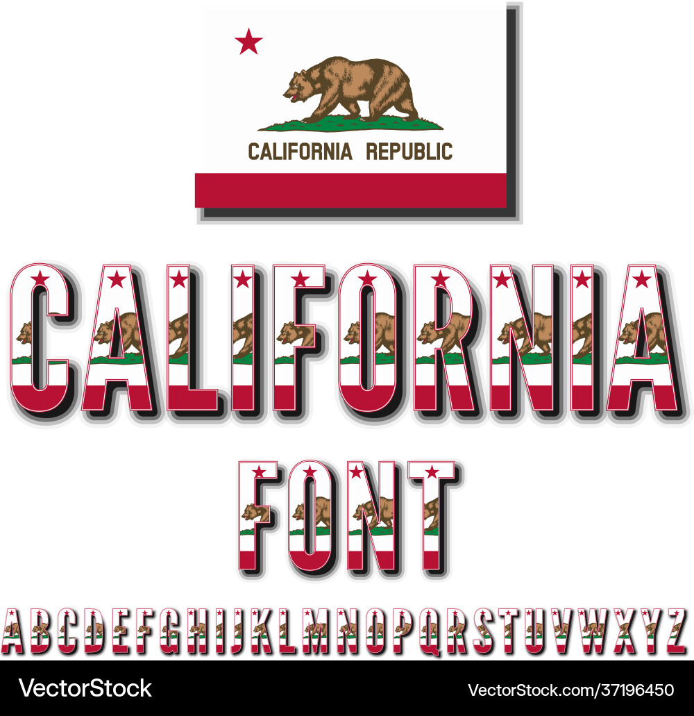 Usa state font Royalty Free Vector Image - VectorStock