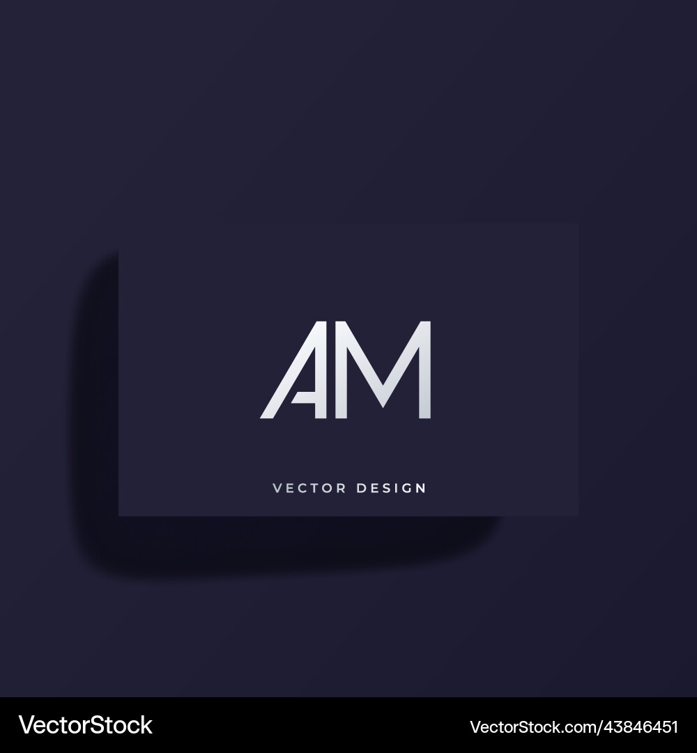 Am letters logo design monogram on a card Vector Image