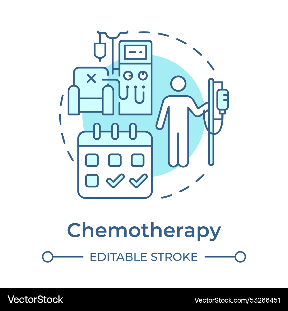 Chemotherapy soft blue concept icon Royalty Free Vector