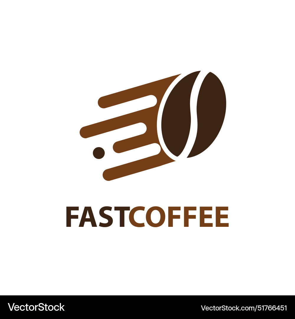 Fast coffee logo template design Royalty Free Vector Image