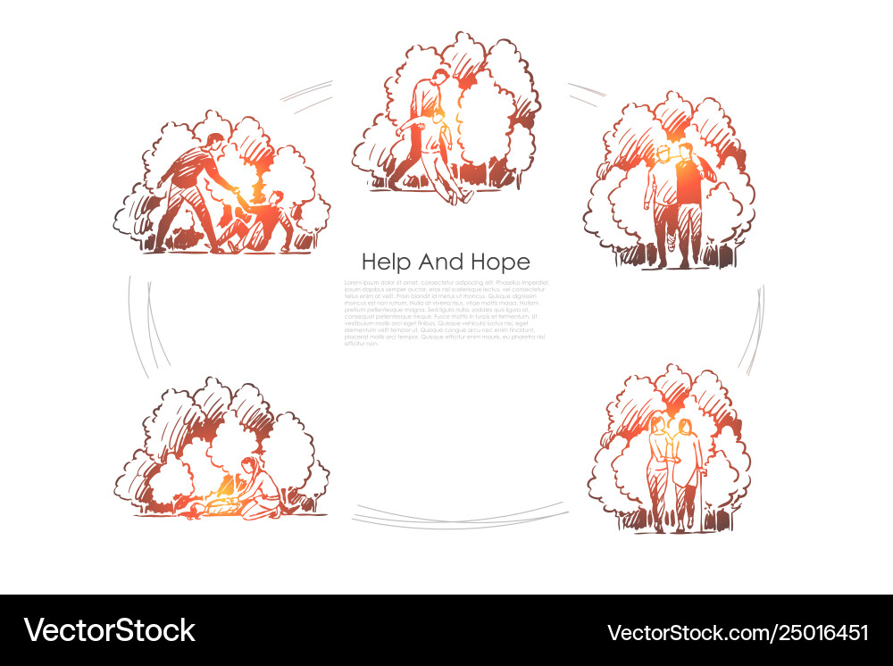 Help and hope - people helping other Royalty Free Vector