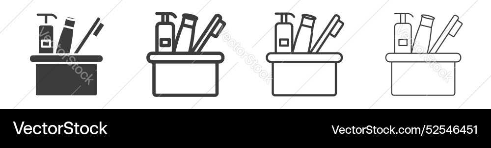 Hygiene kit icon set on white background Vector Image