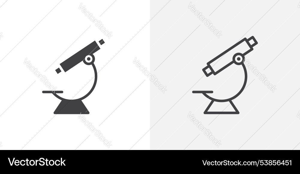 Microscope vecor icon set Royalty Free Vector Image