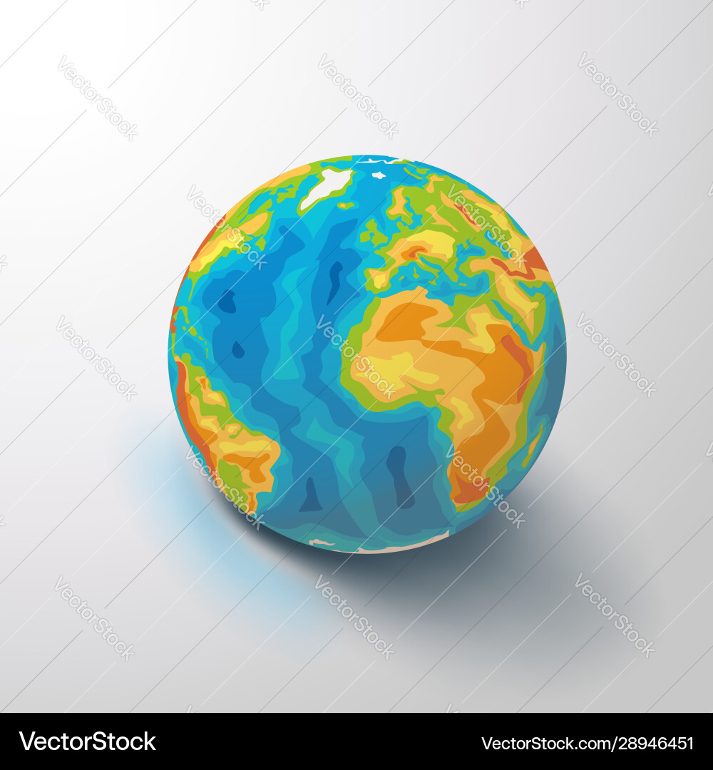 Planet earth simple design on white Royalty Free Vector