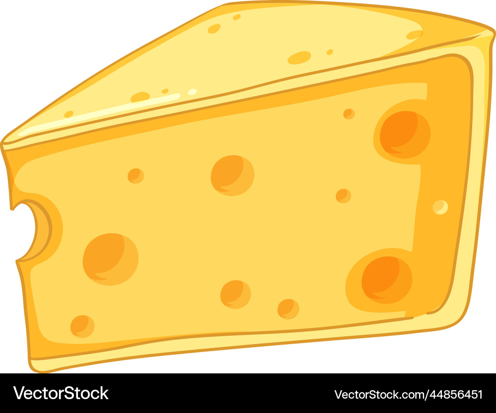 Simple cheese isolated cartoon Royalty Free Vector Image