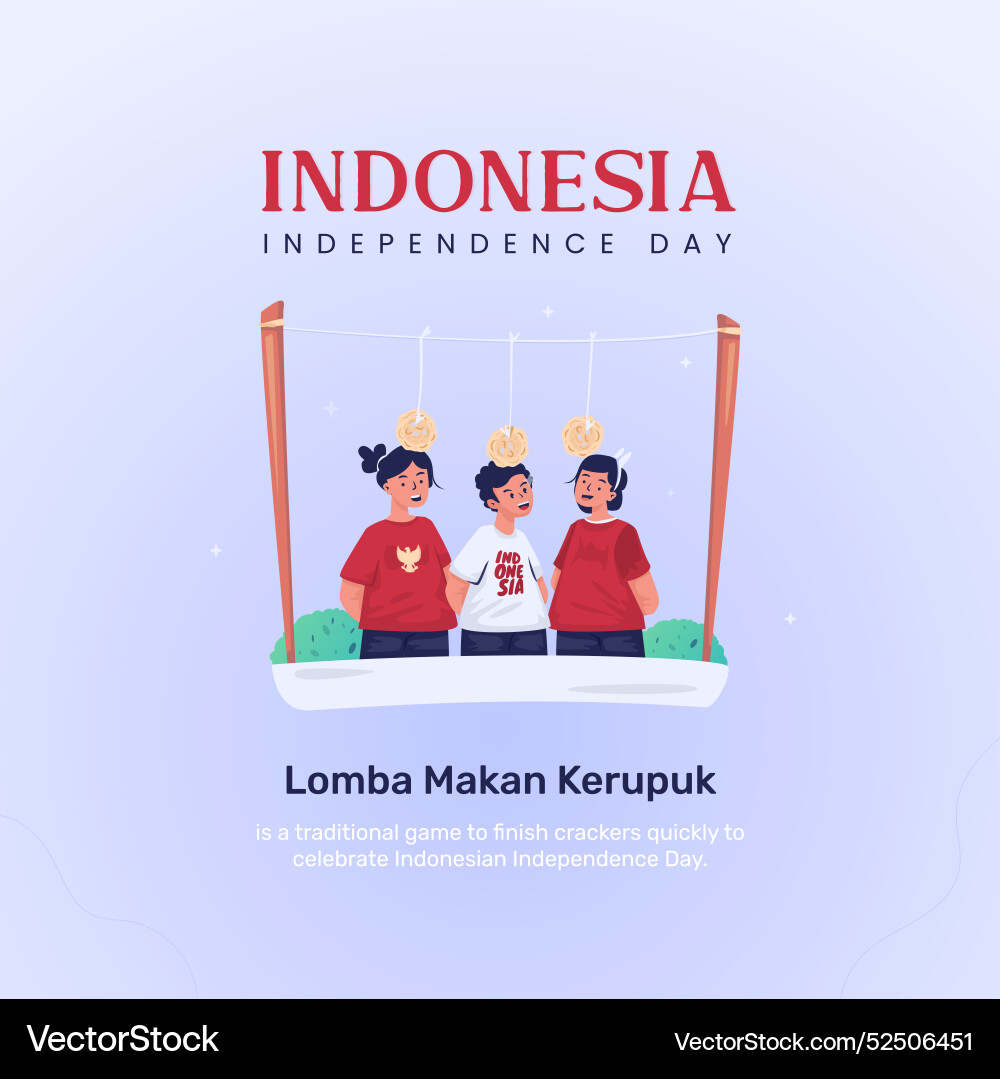 Traditional game of cracker eating competition Vector Image