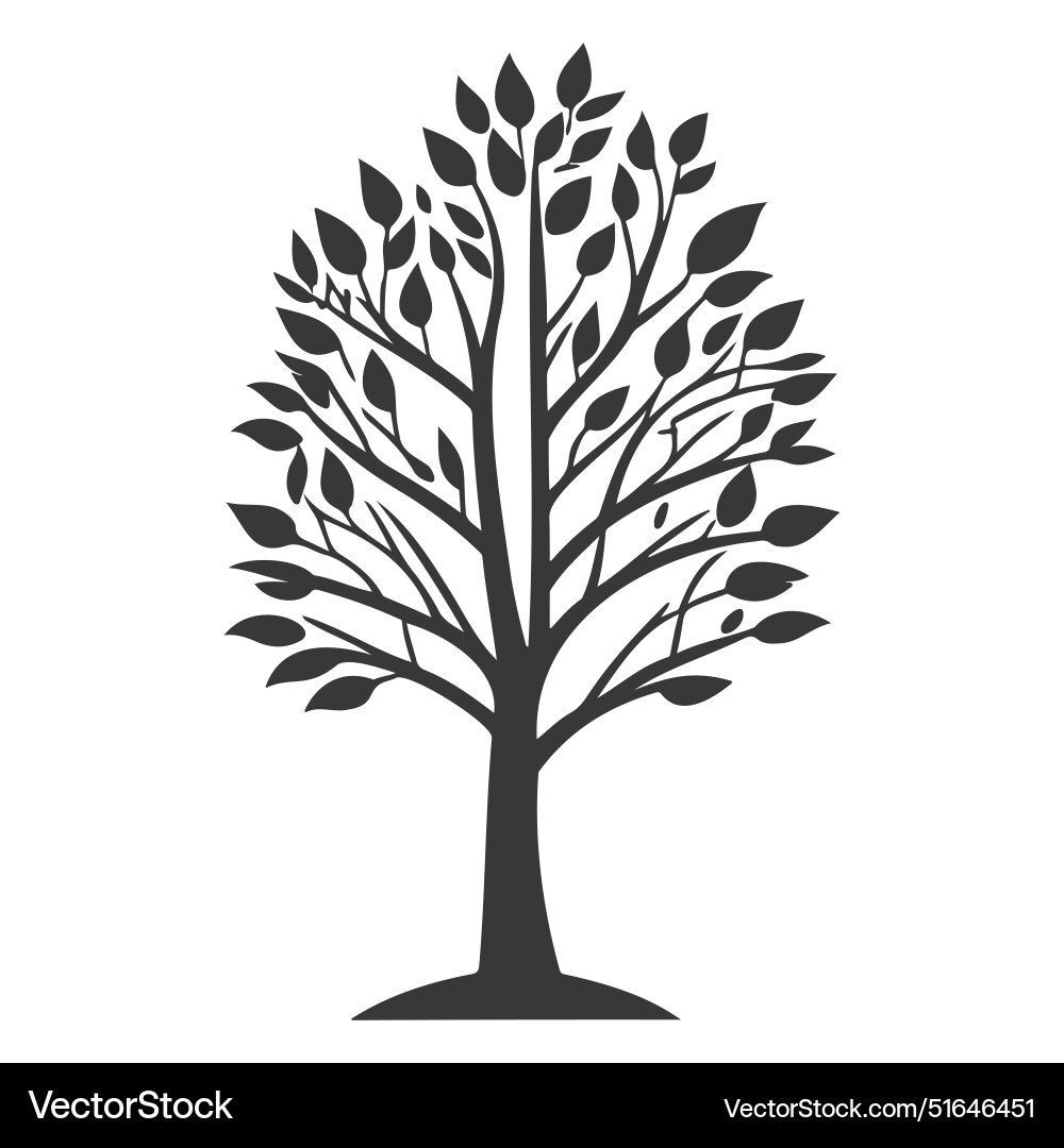 Tree floral grey Royalty Free Vector Image - VectorStock