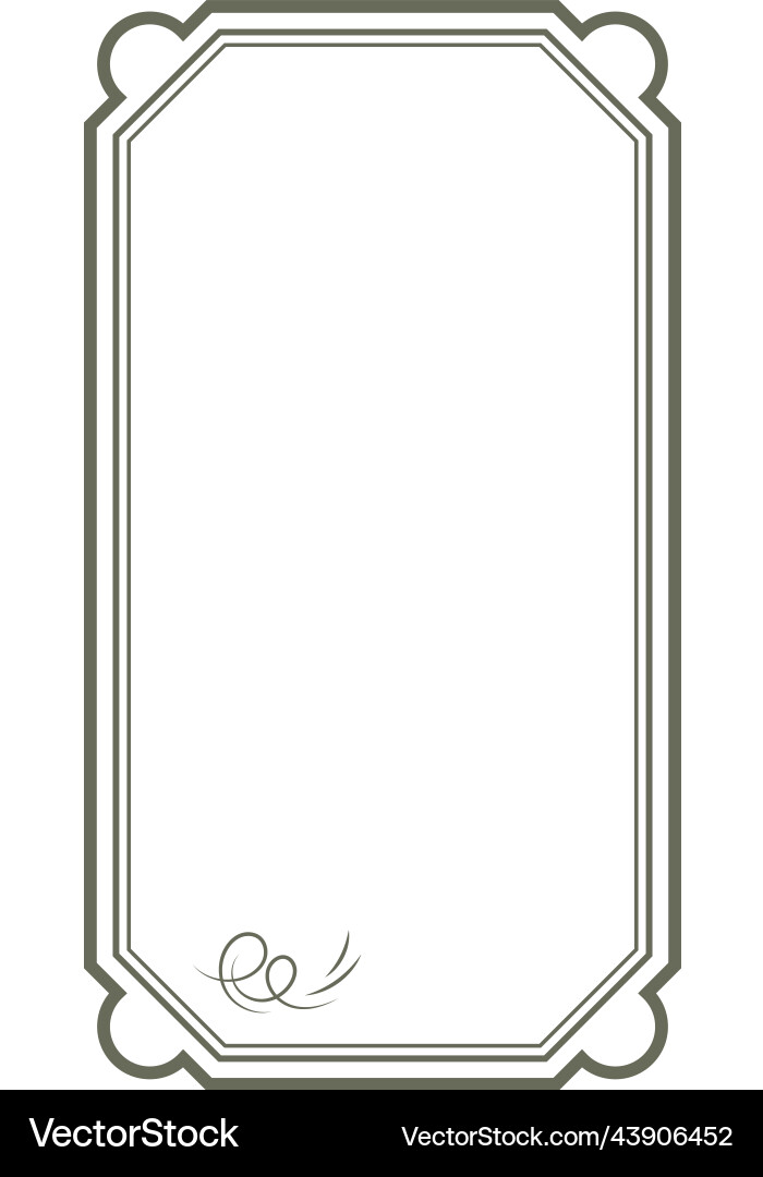 Blank label frame template with elegant decorative