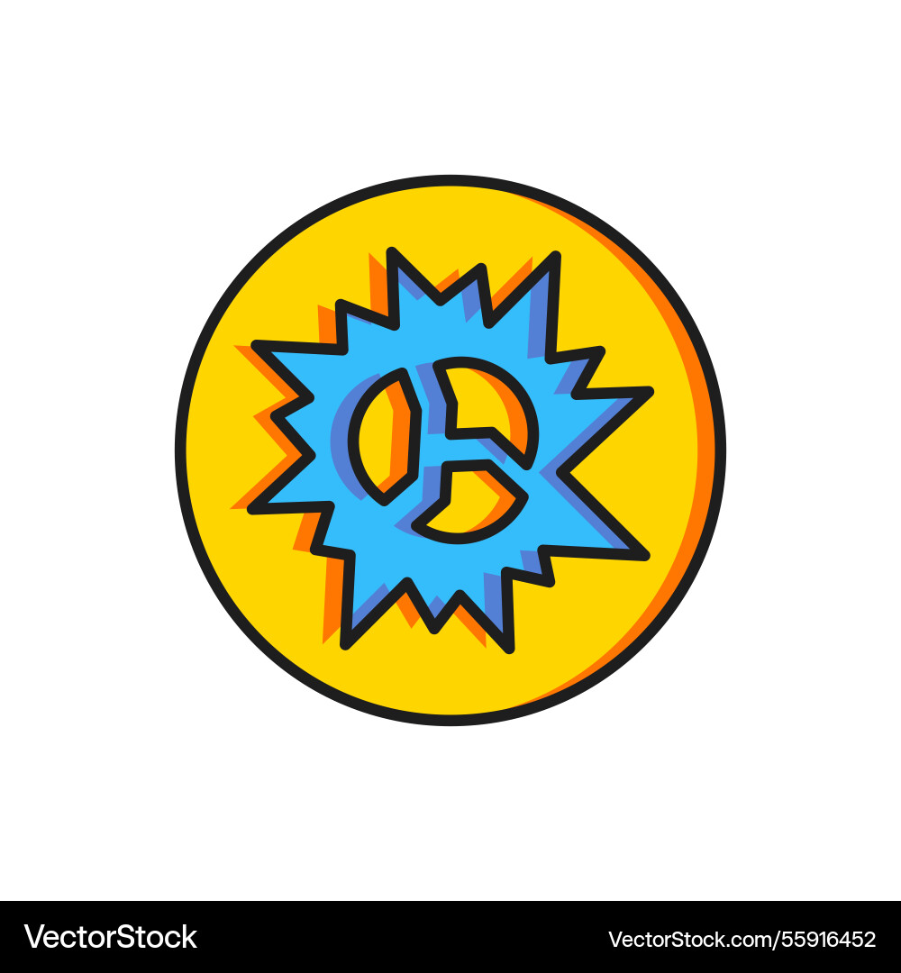 Color bomb explosion with shrapnel and fireball Vector Image