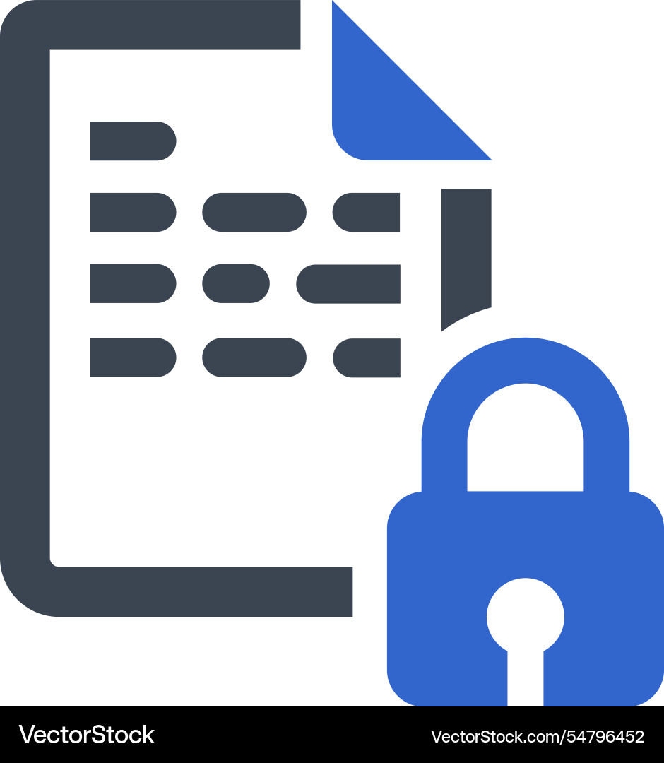 Document lock icon Royalty Free Vector Image - VectorStock