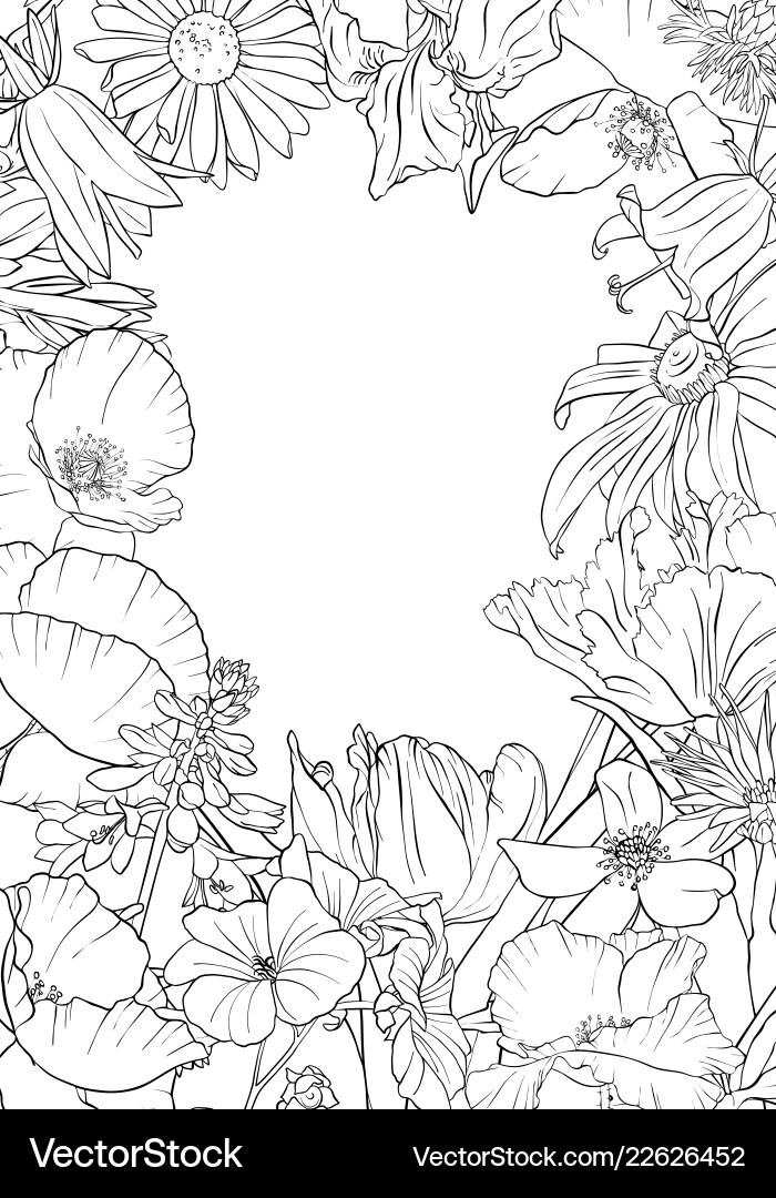 Drawing background with flowers Royalty Free Vector Image