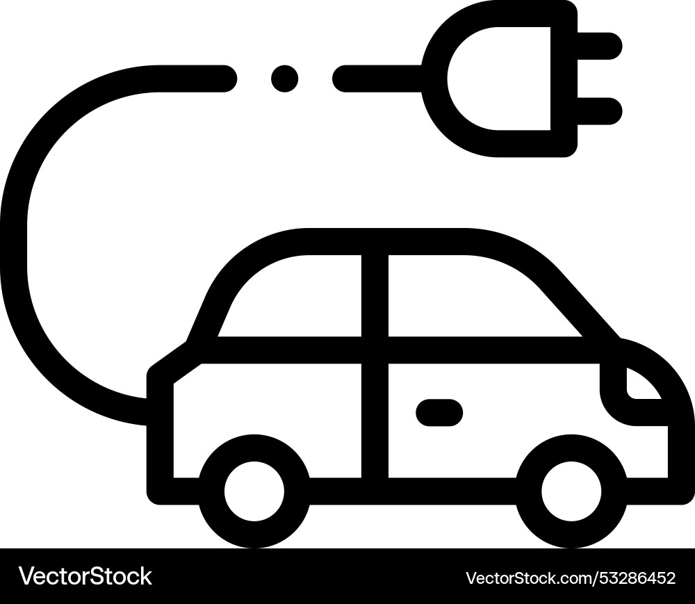 Electric vehicle icon thin linear style design Vector Image