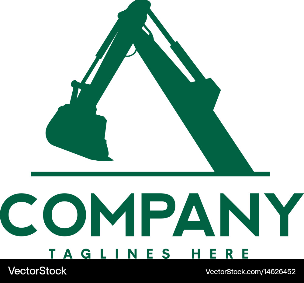 Excavators construction machinery logo Royalty Free Vector