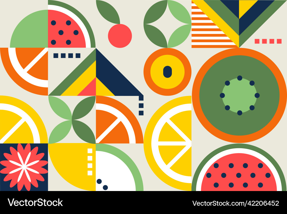 Geometric abstract fruit Royalty Free Vector Image
