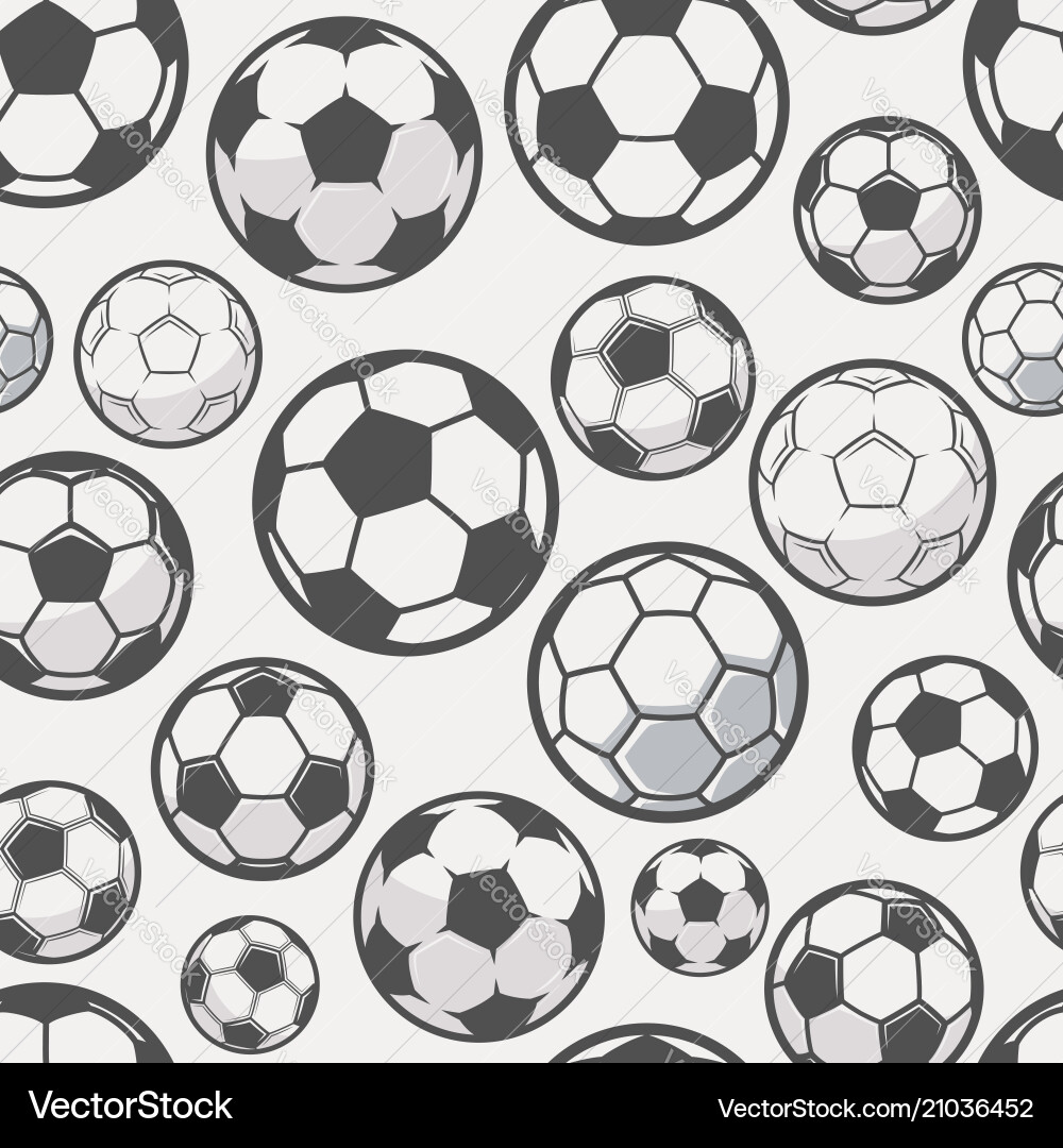 Monochrome Soccer Ball Pattern Royalty Free Vector Image