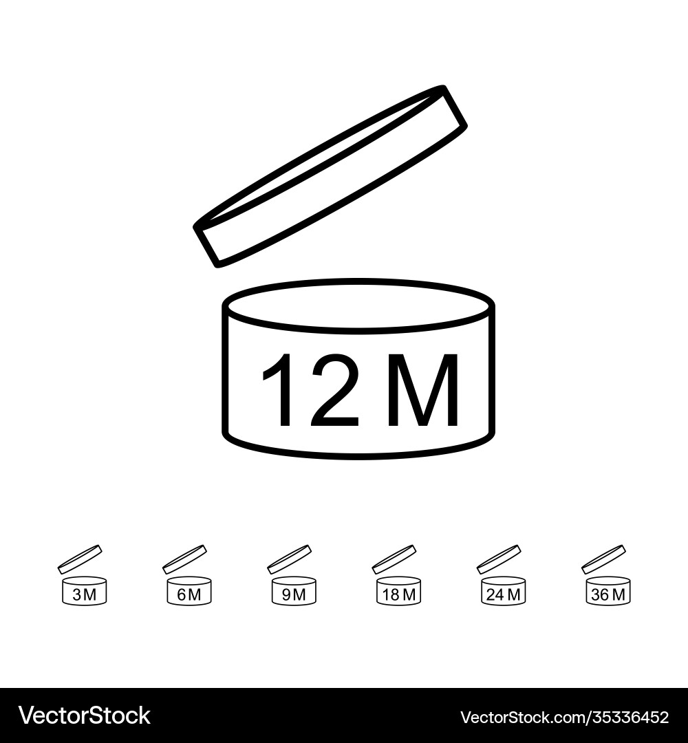 Period After Opening (PAO) Symbols Royalty Free Vector Image