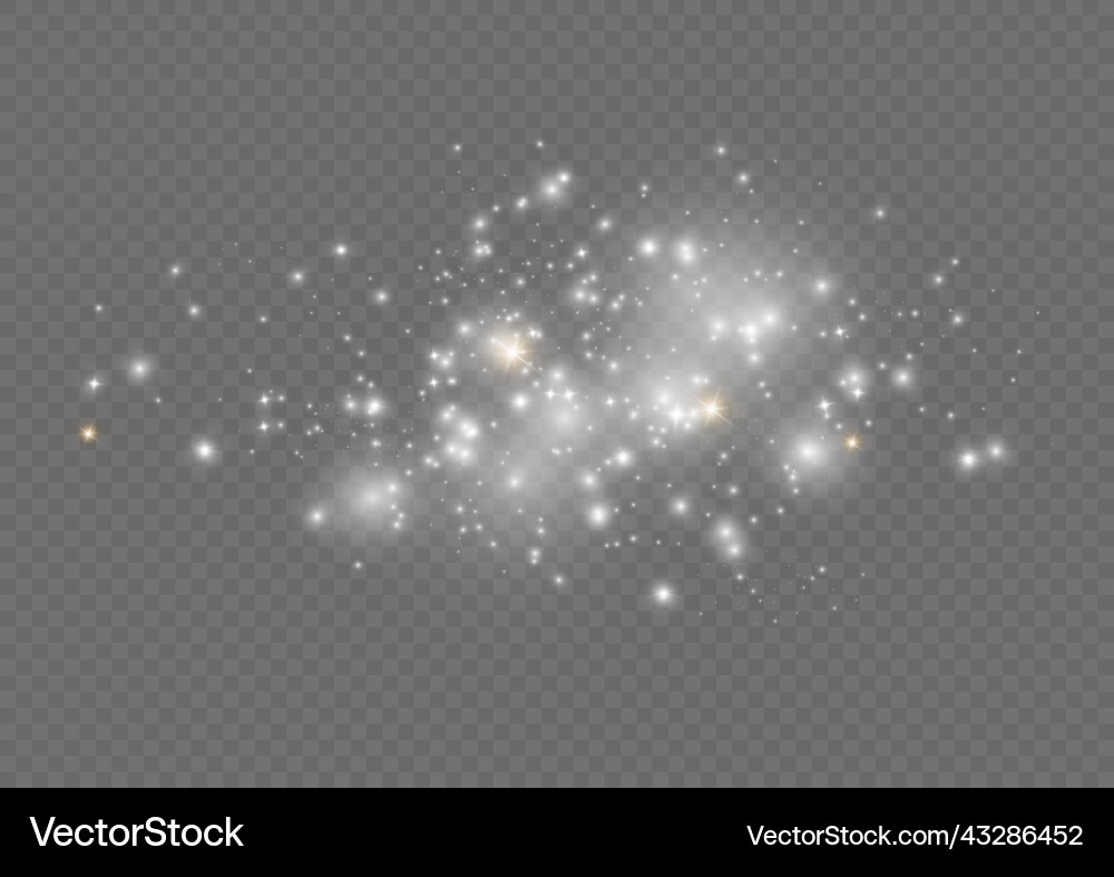Starry dust flash light spark sparkle white star Vector Image