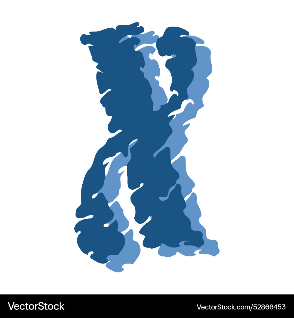 Art stone initial caps font capital letter x Vector Image