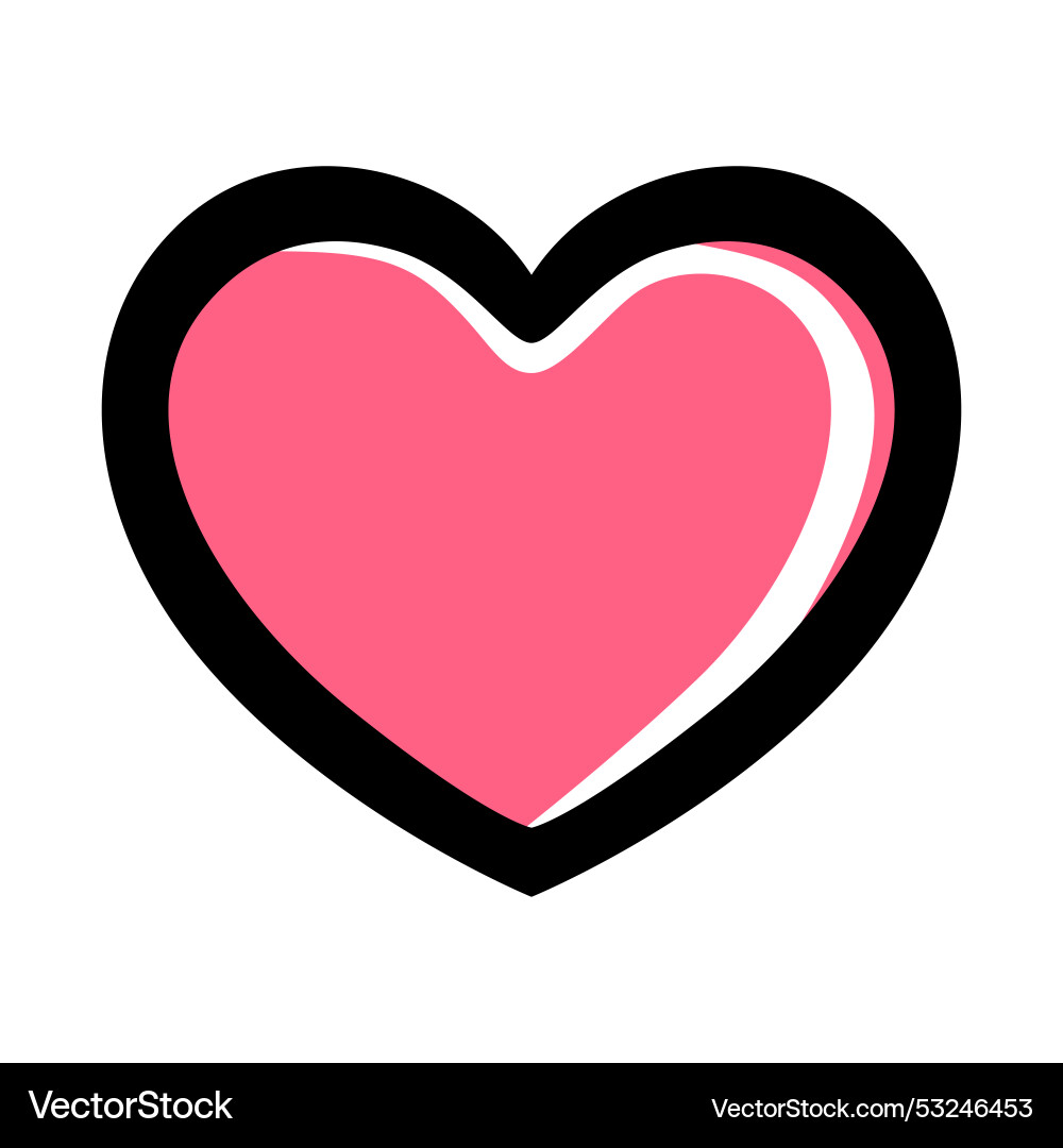 Hot Pink Heart Outline Premium Vector | Neon Bright Pink Heart On