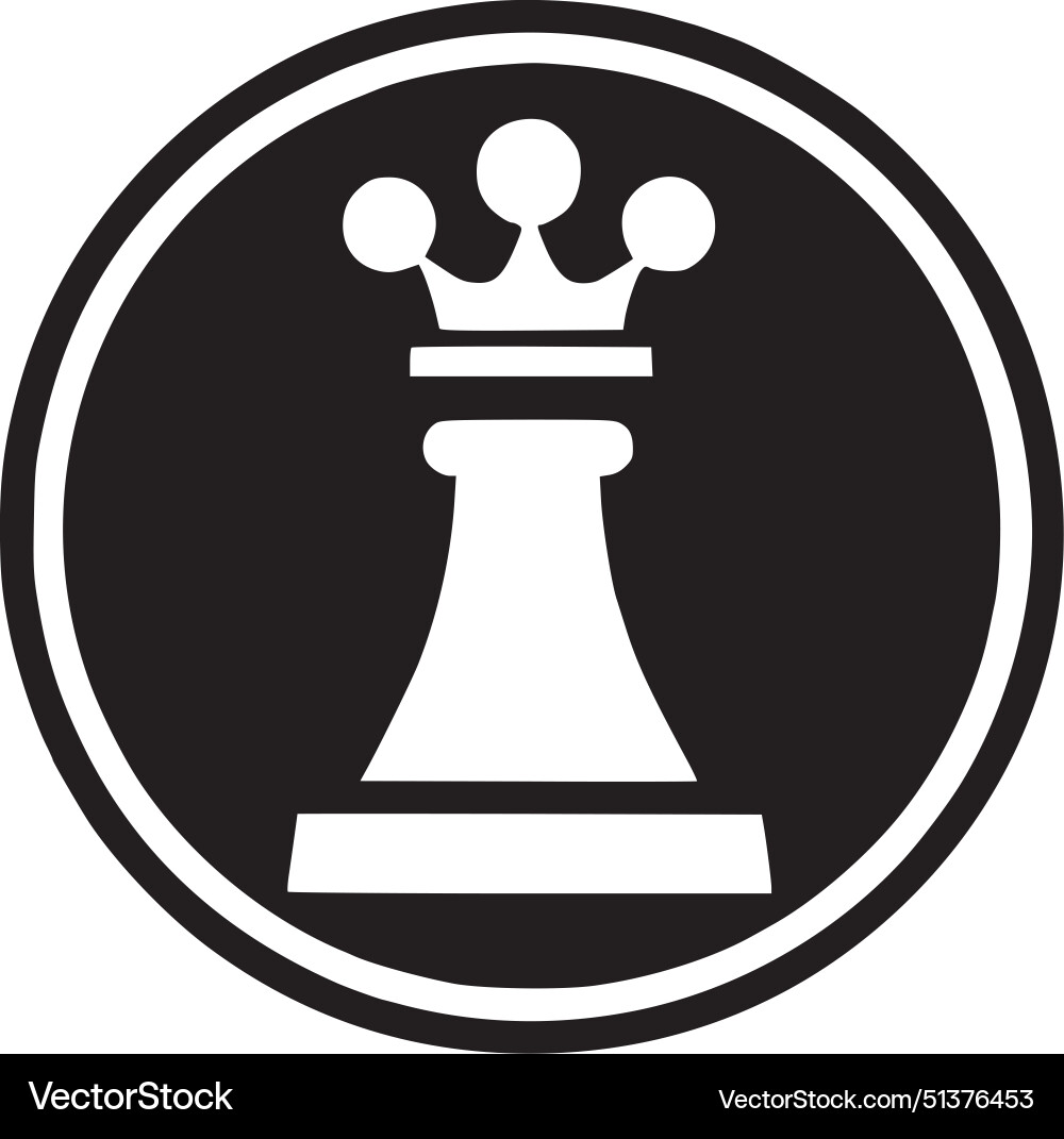 Chess - black and white isolated icon Royalty Free Vector
