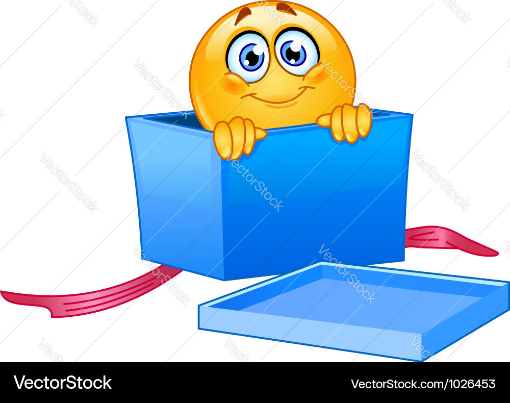 Gift emoticon Royalty Free Vector Image - VectorStock