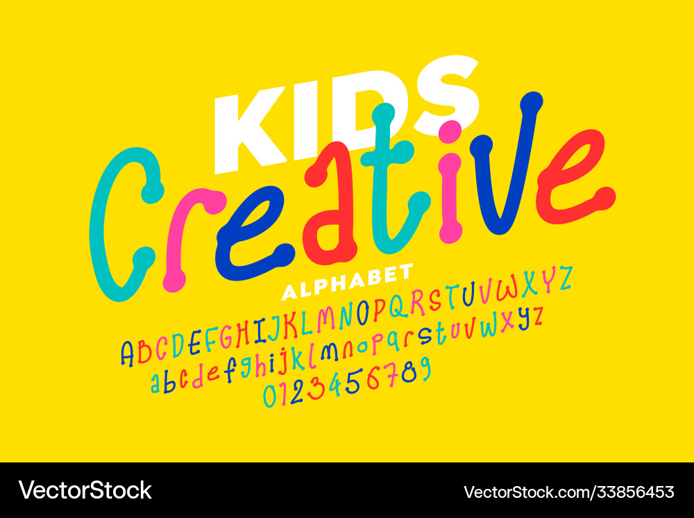 Hand drawn style kids font Royalty Free Vector Image