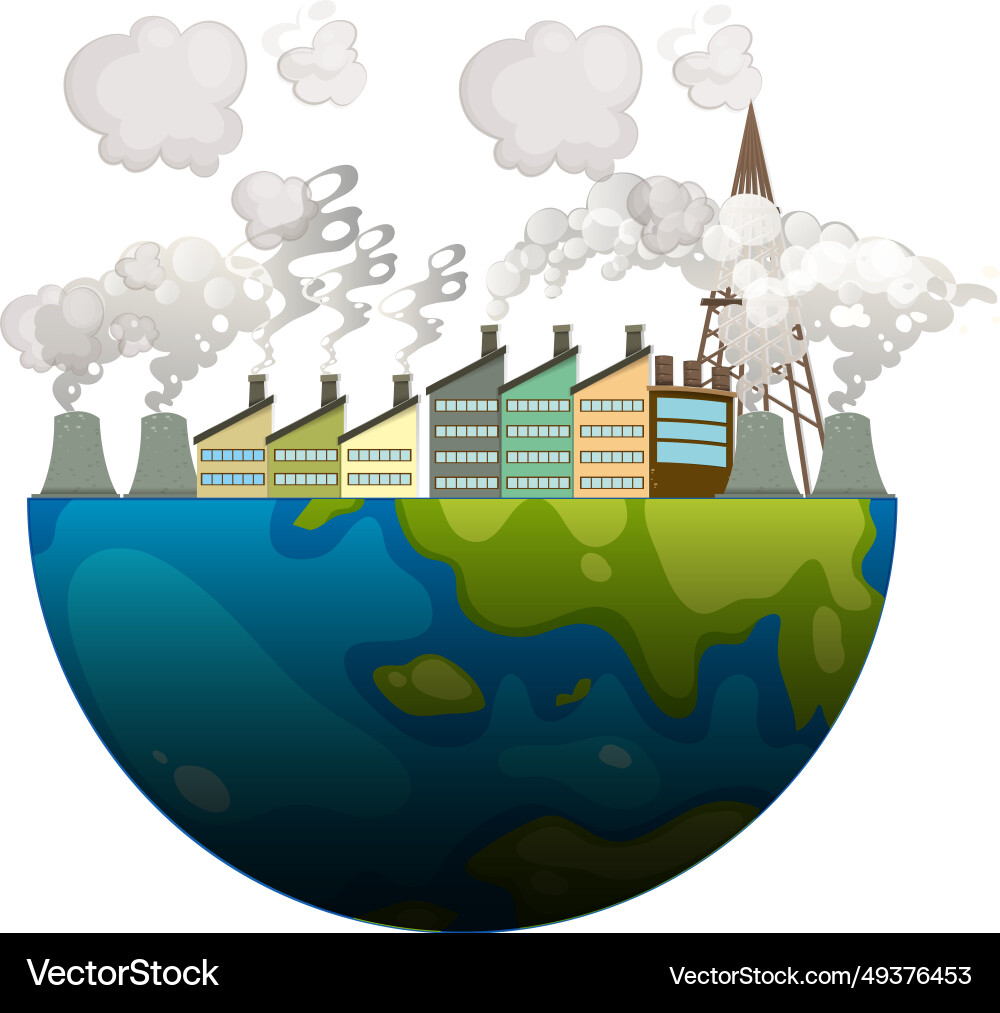 Factory Pollution Cartoon Cartoon Factory With Smokestacks Emitting