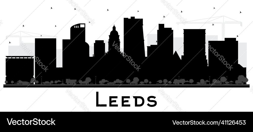 Leeds City Skyline Silhouette Royalty Free Vector Image