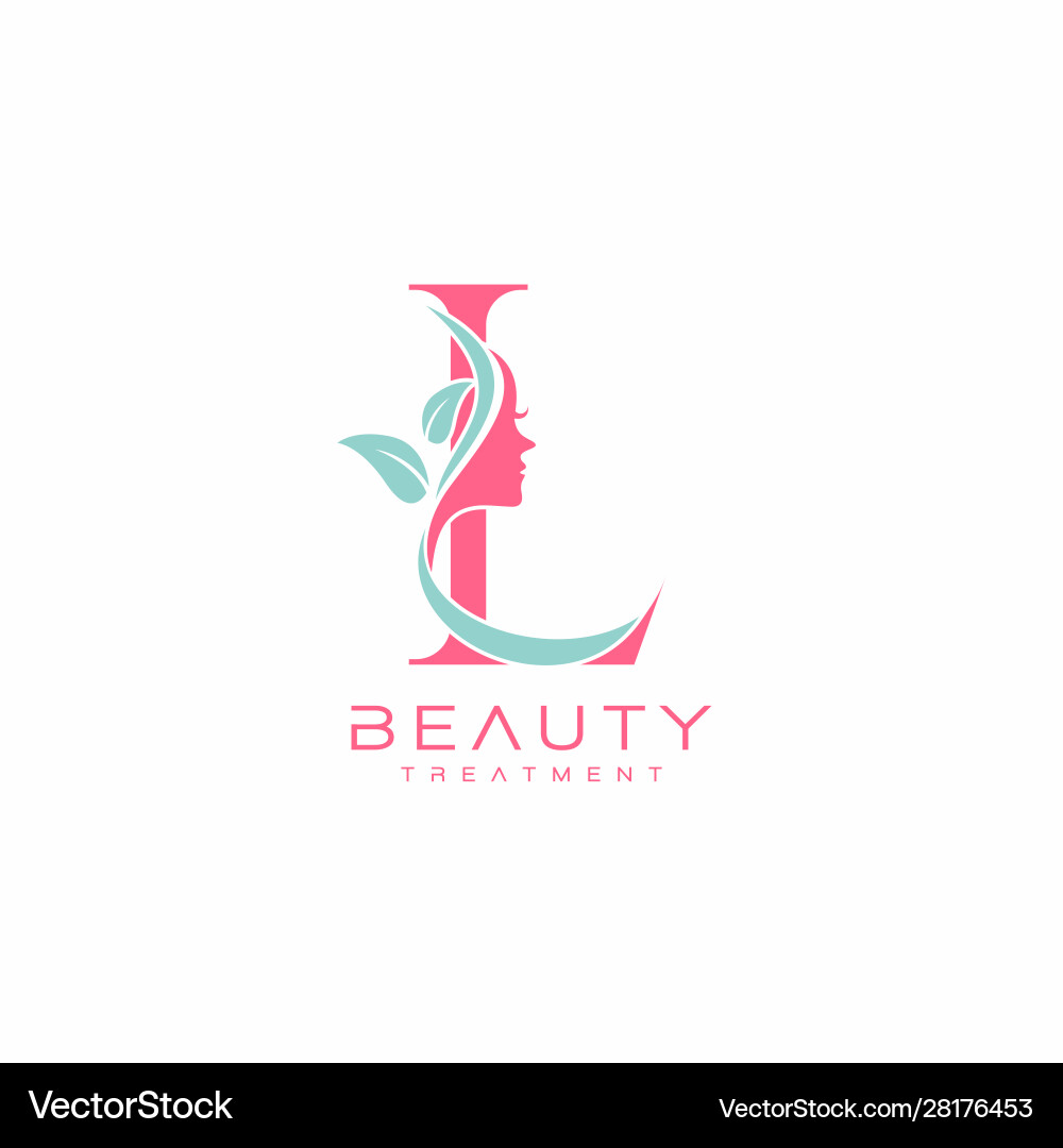 Letter l beauty leaf logo Royalty Free Vector Image