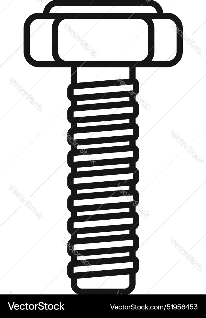 Long metal bolt with hexagonal head icon Vector Image