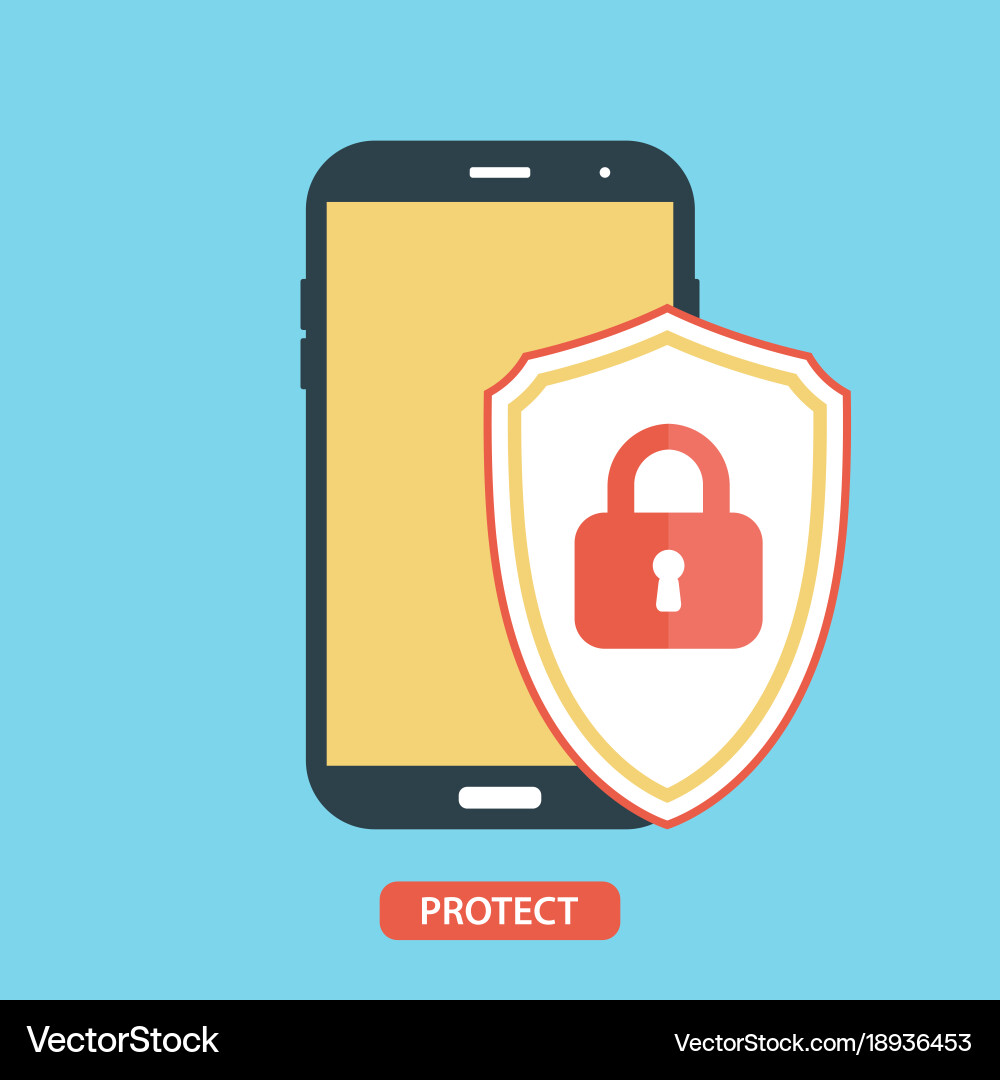 Mobile security protection Royalty Free Vector Image