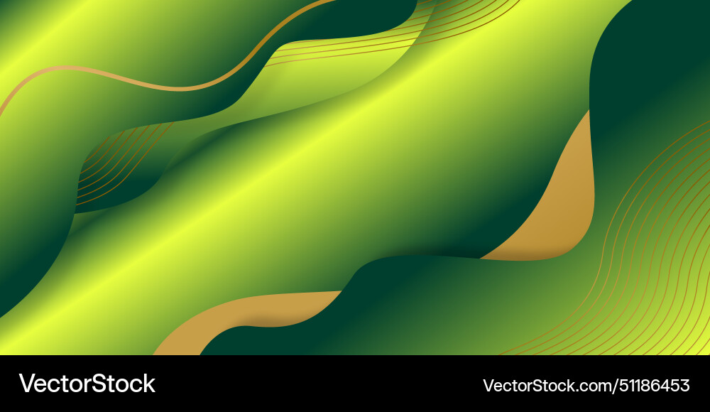 Modern gradient green and gold design background Vector Image