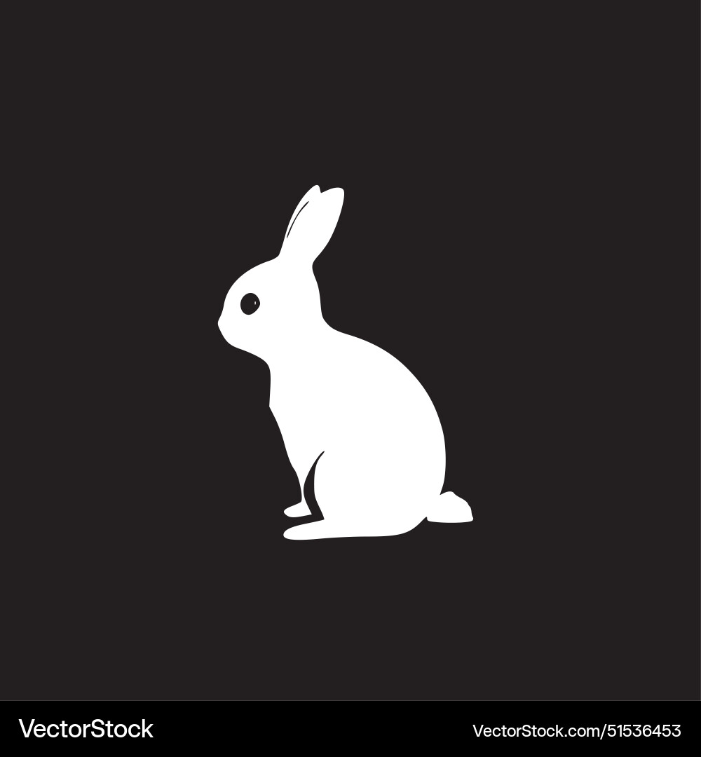 Rabbit - minimalist and flat logo Royalty Free Vector Image