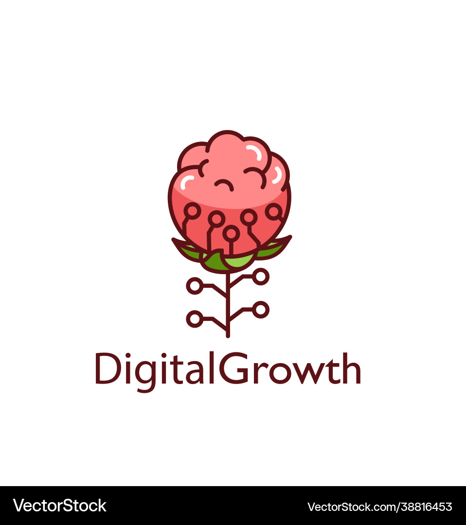 Reasonable digital technology in a flower Vector Image