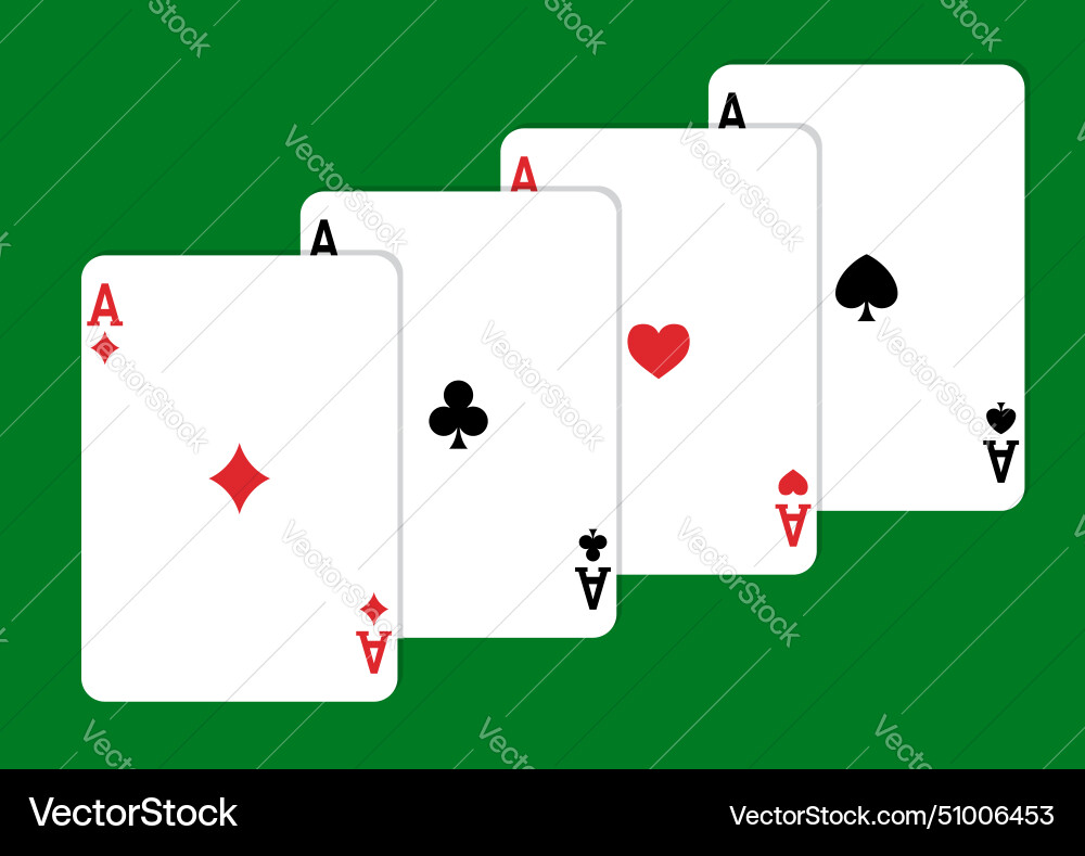 Set of playing cards four aces Royalty Free Vector Image