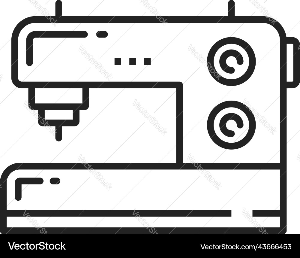 Sewing machine tailoring and dressmaking line icon