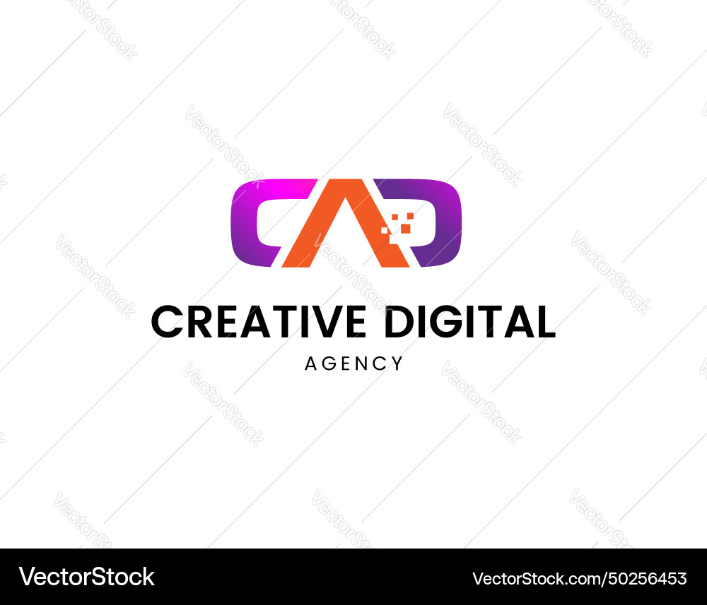 Simple initial letter type cad digital logo Vector Image