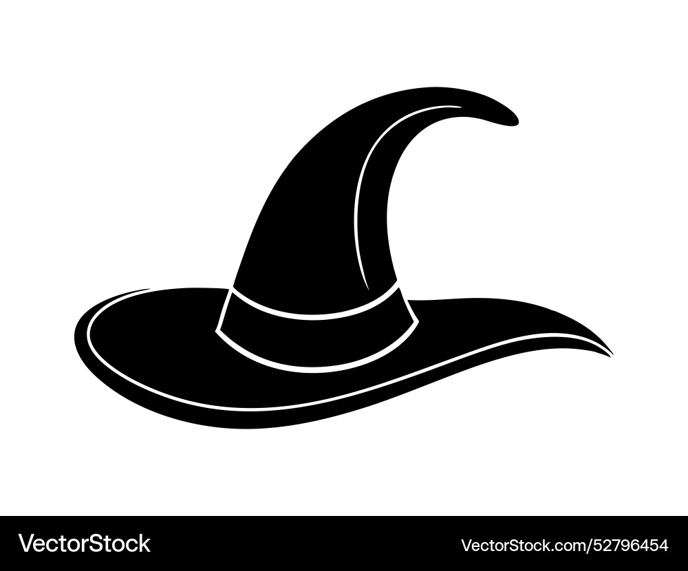 A halloween witch black hat Royalty Free Vector Image