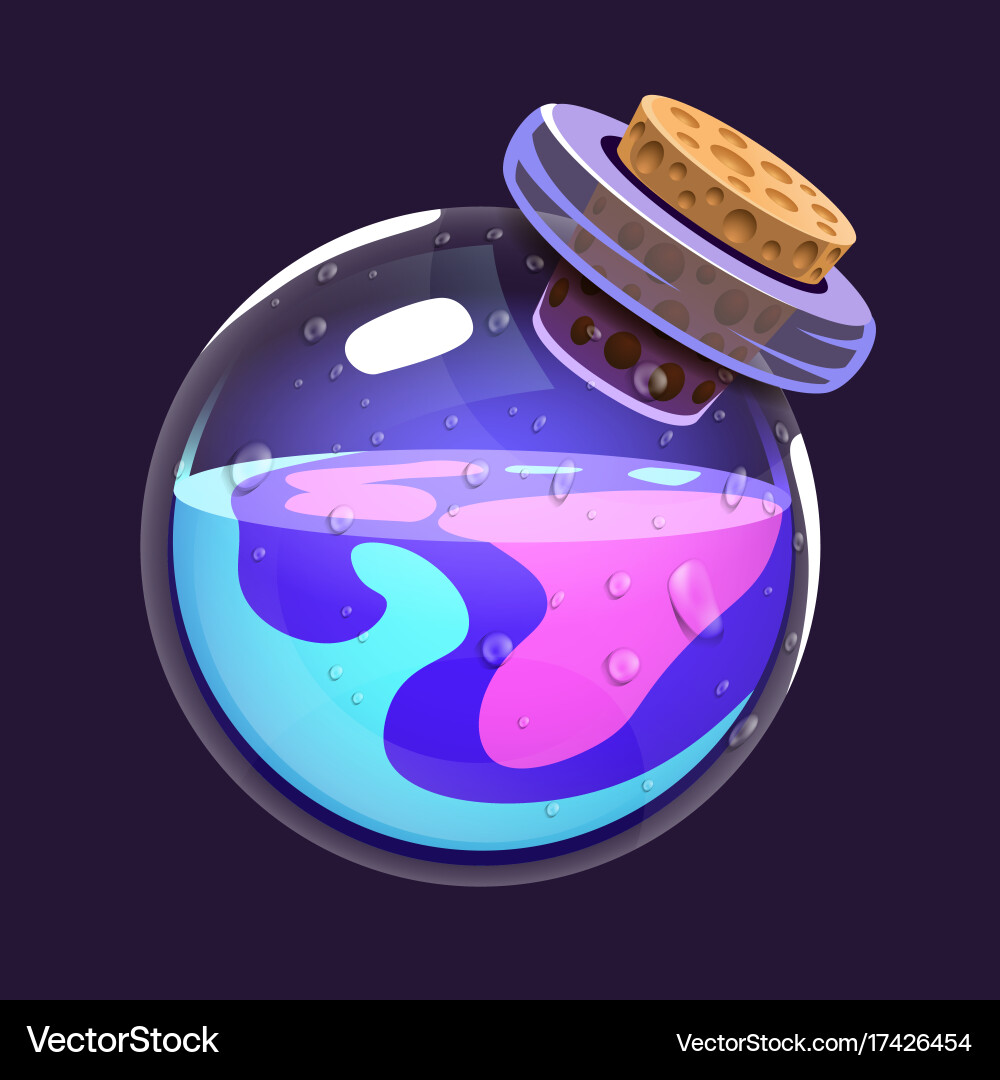 Bottle of magic game icon elixir Royalty Free Vector Image