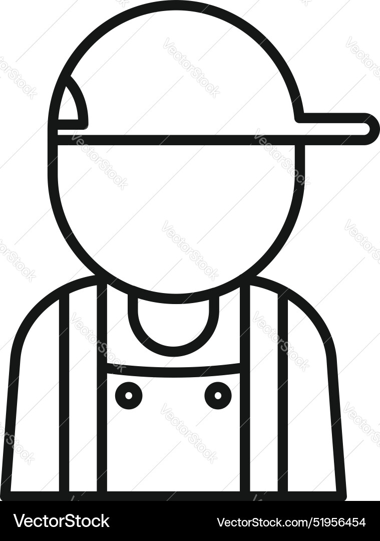 Construction worker wearing overalls and cap icon Vector Image